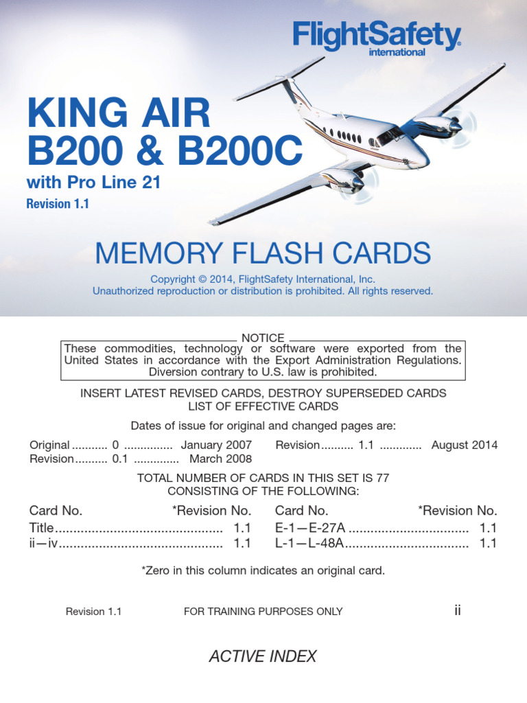 KA B200 - B200C PL21 Memory Flash Cards | PDF | Flight Control Surfaces ...