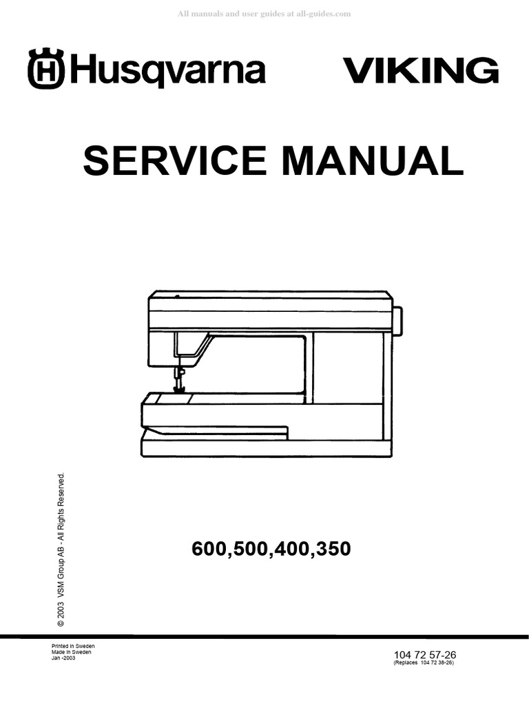 Husqvarna/Viking 350 Sewing Machine Service Manual | PDF | Sewing ...