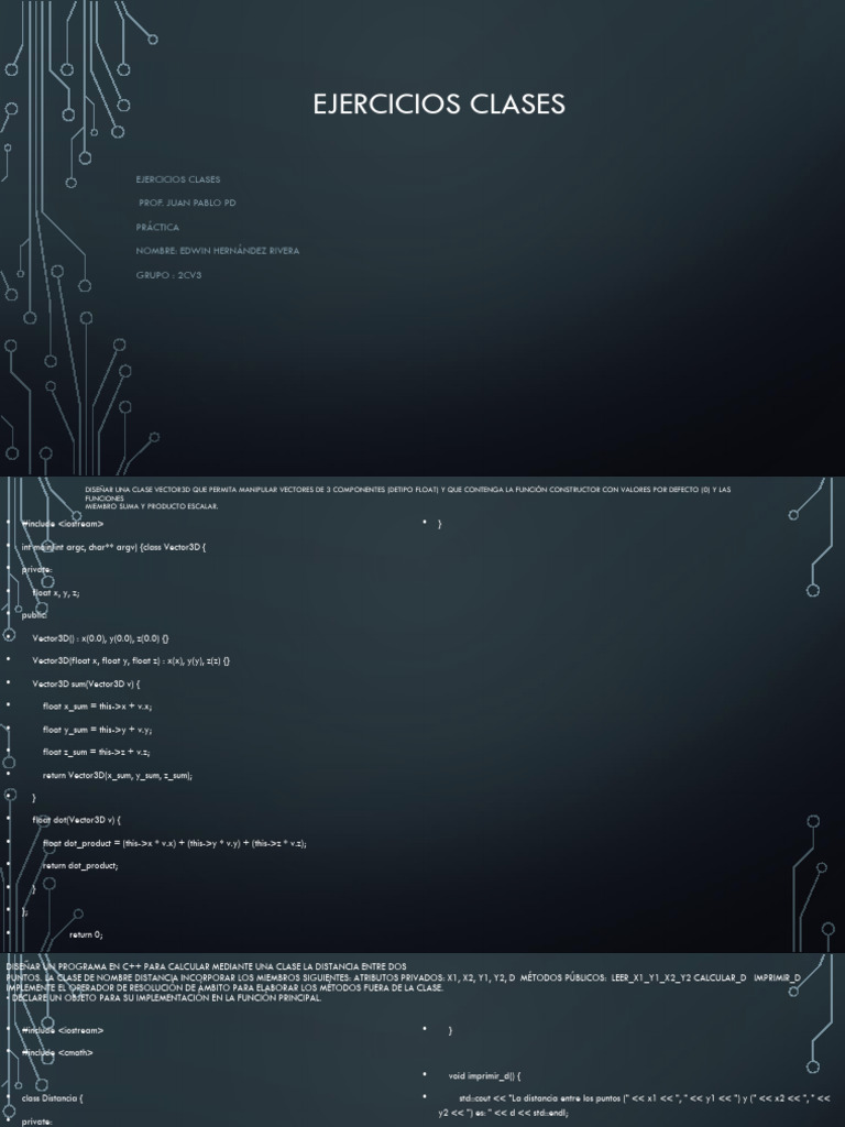 Ejercicios Clases Poo | PDF | C ++ | Programación de computadoras