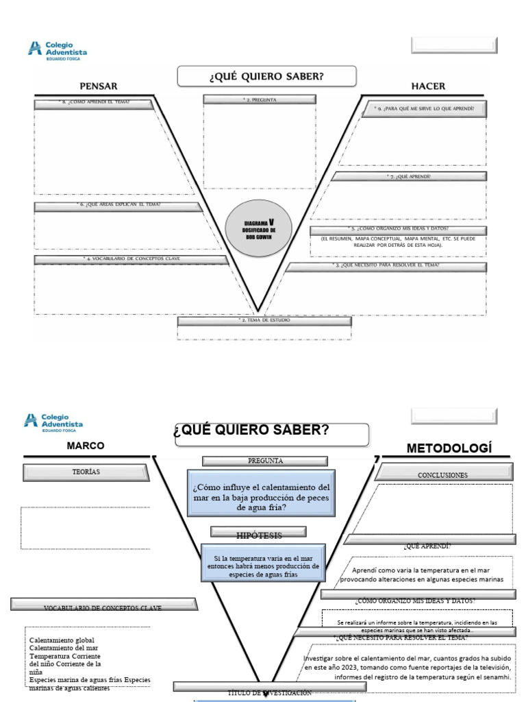 Diagrama V de Gowin Plantilla Alumnos | PDF | Ciencias de la Tierra