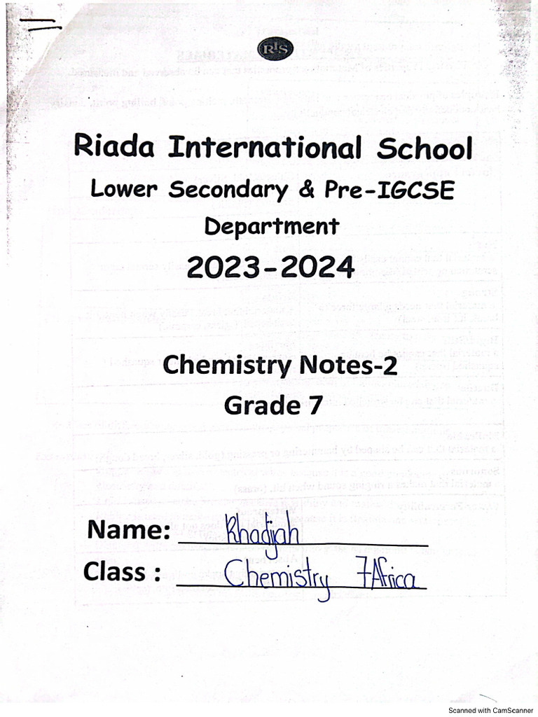 Chemistry Notes Grade7 Unit2 Khadija Pdf