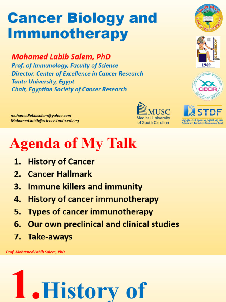 Cancer Biology and Immunotherapy by Prof. Mohamed Labib Salem, Faculty ...
