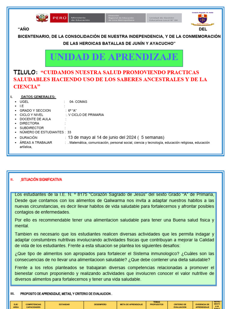 Unidad de Aprendizaje Iii - 2024 - Mayo - Junio Modelo | PDF | Números | Decimal