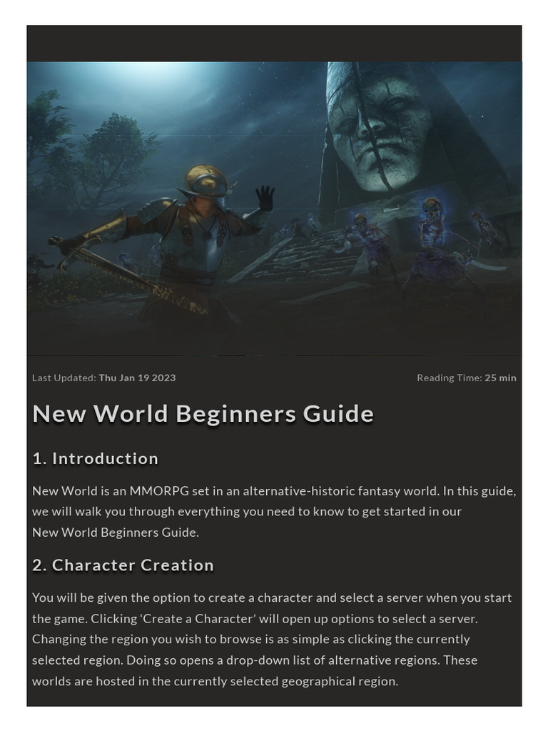 New World Beginner's Guide | PDF | Role Playing Video Games