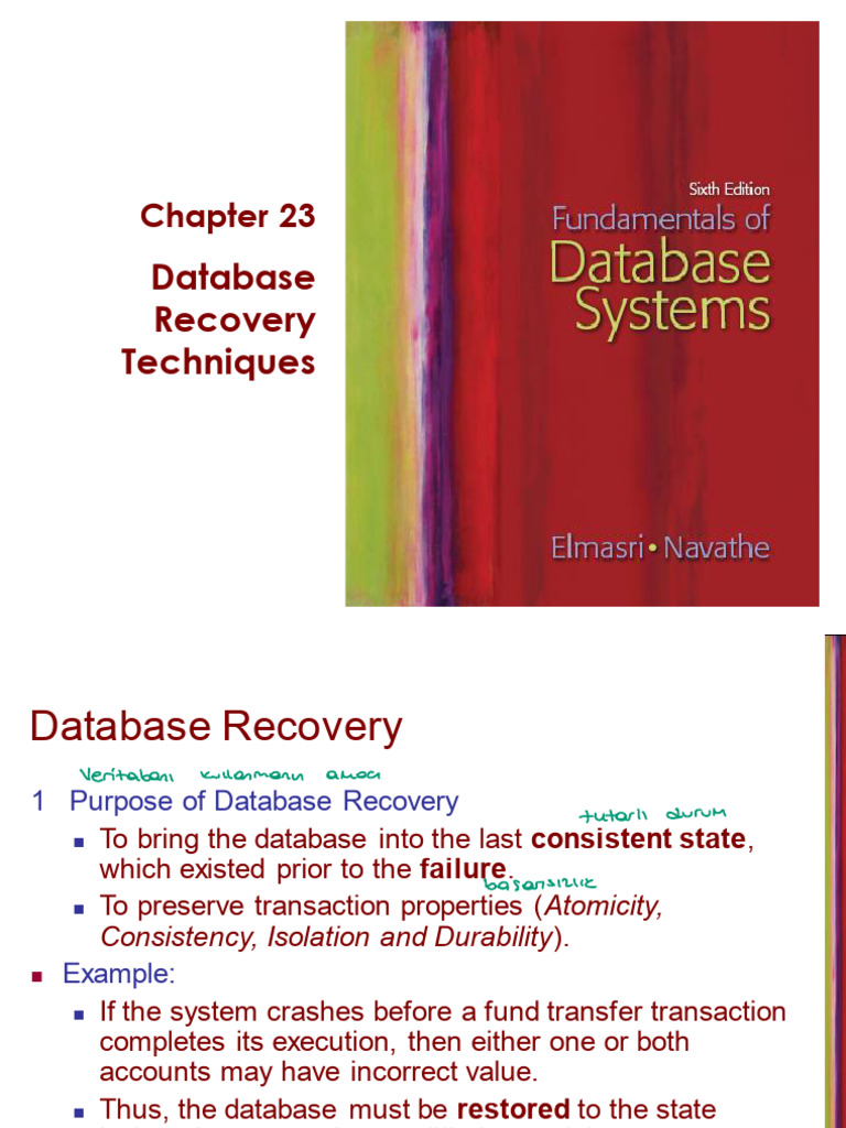 Elmasri 6e Ch23 Recovery | PDF | Database Transaction | Computer Data Elmasri 6e Ch23 Recovery | PDF | Database Transaction | Computer Data