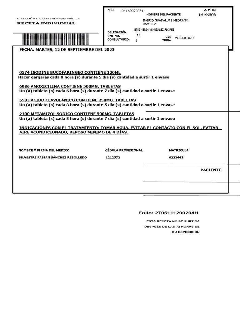 Receta Imss | PDF