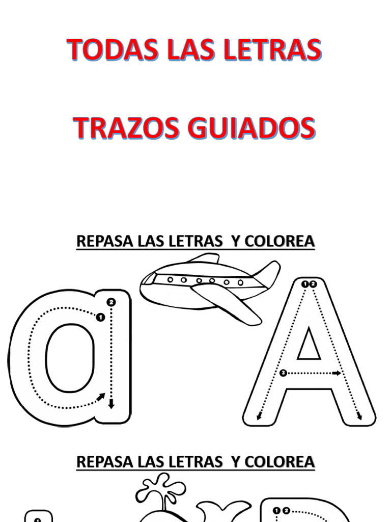 Traza y Colorea Trabajamos Todo El Abecedario | PDF