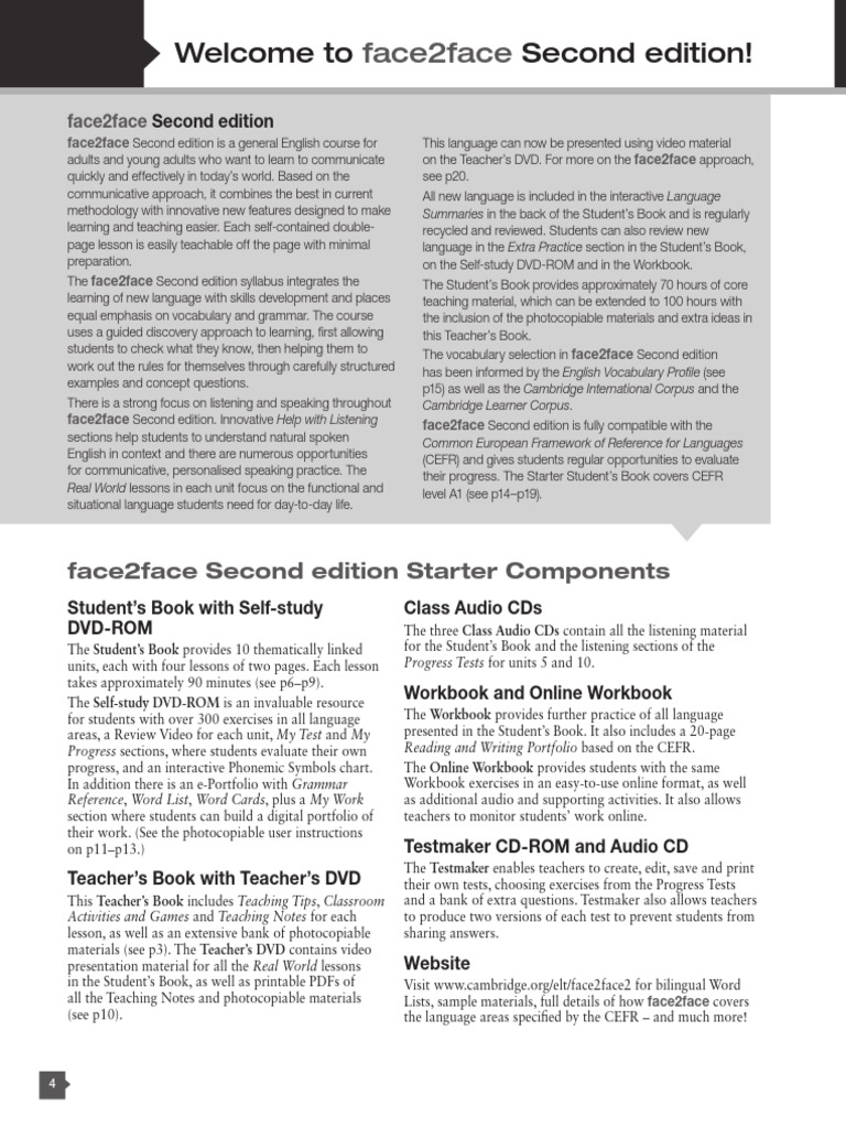 p4-p23 - Welcome To Face2face Second Edition (FBI) | PDF | Microsoft ...