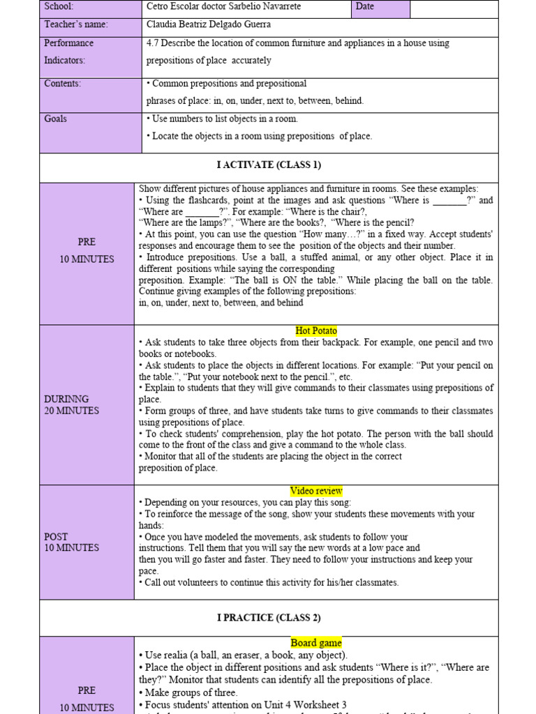 LESSON PLAN 2 UNIT 2 HOME | PDF | Cognition | Learning
