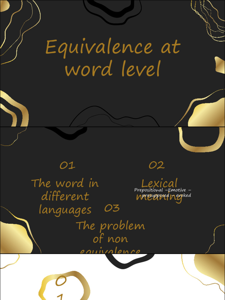 Equivalence at word level | PDF | Word | Translations