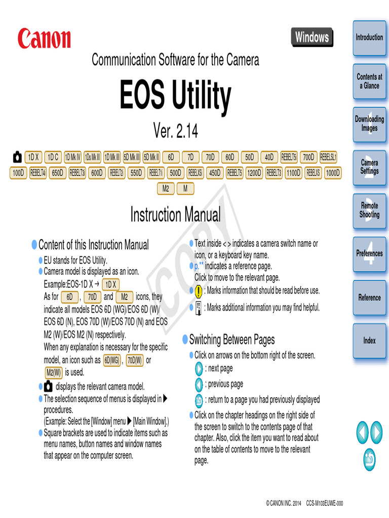 Eosu 2 14 00 W Instructionmanual en | PDF | Canon Eos | Windows Xp