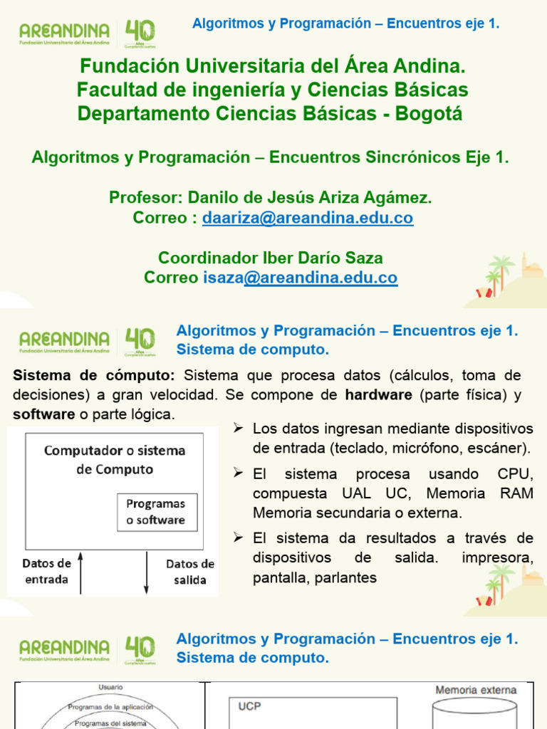 Algoritmos y Programación Encuentros Eje 1 | PDF | Algoritmos ...