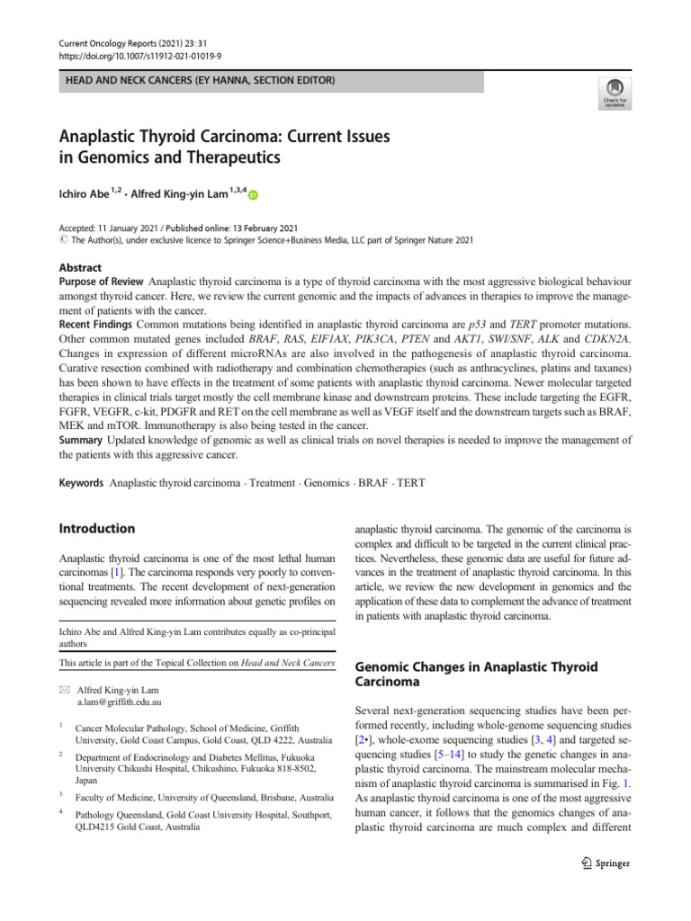Abe 2021 | PDF | Epidermal Growth Factor Receptor | Cancer