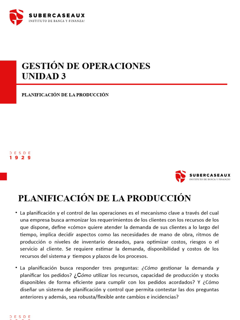Planificaci Oacute N de La Producci Oacute N | PDF | Lean Manufacturing | Planificación
