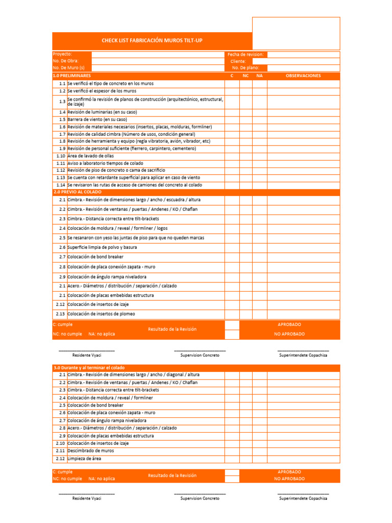 Check List de Muros | PDF | Materiales de construcción | Ingeniería ...