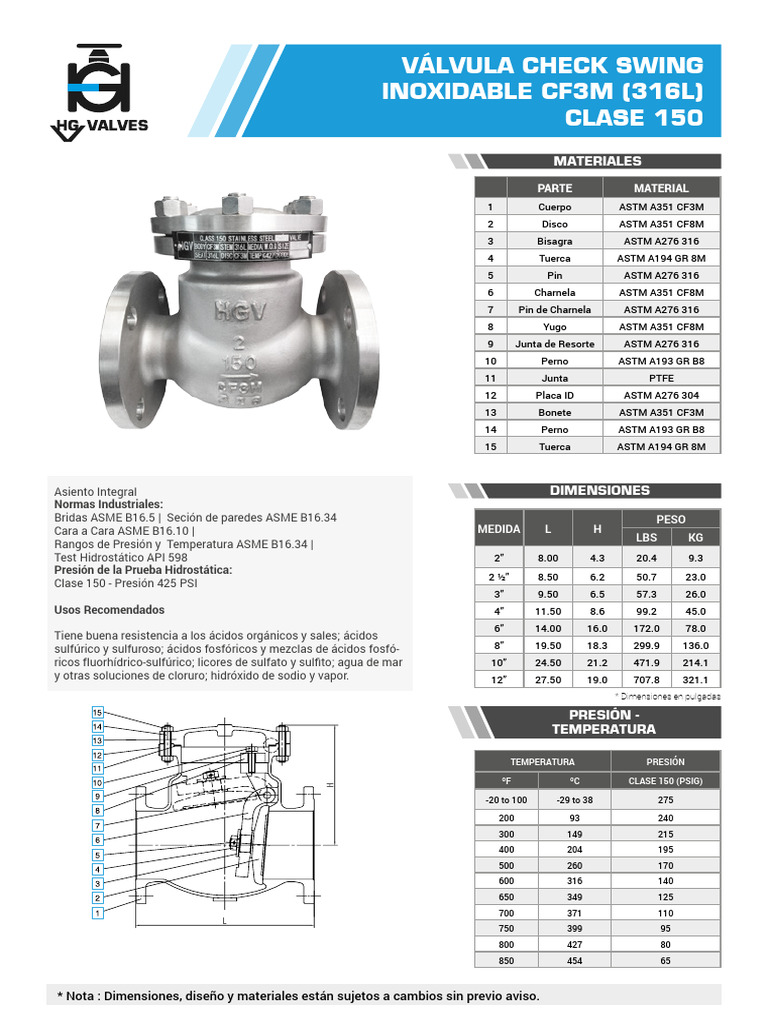 Valvulas Check | PDF | Compuestos químicos | Sustancias químicas