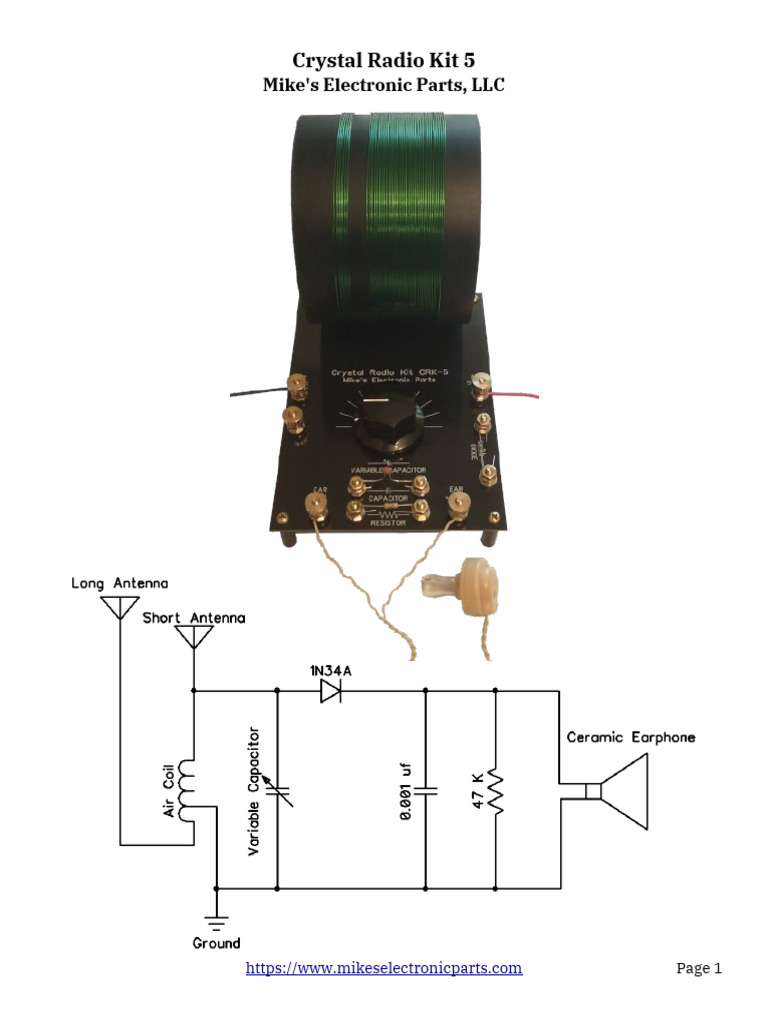 Crystal Radio Kit 5 Assembly Guide | PDF | Screw | Inductor