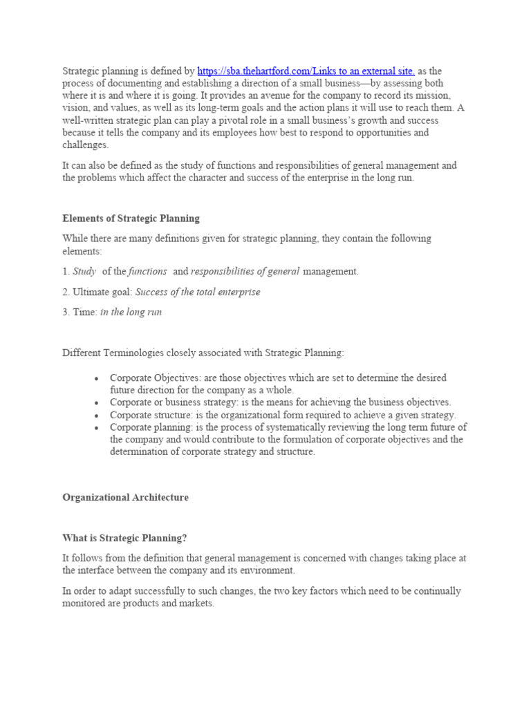 Strategic Business Analysis | PDF | Strategic Management | Strategic ...