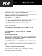 Mets Tabla de Indice Metabolico Segun Actividad | PDF