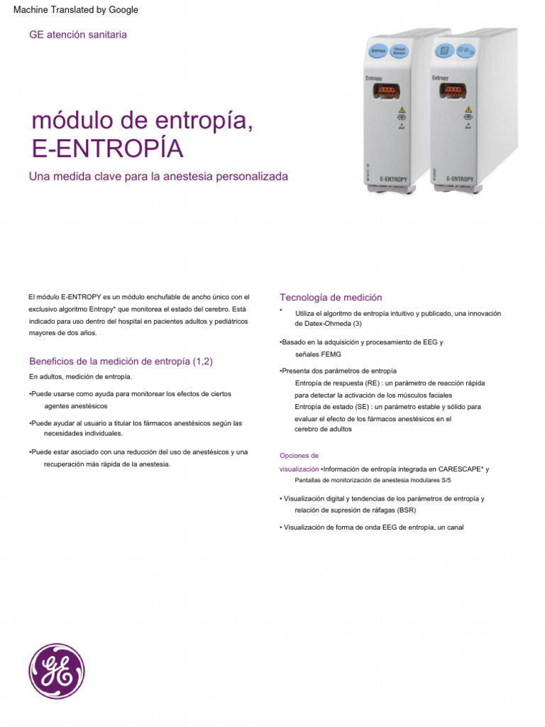 Monitoreo de Entropía en Anestesia | PDF | Anestesia | Energia General