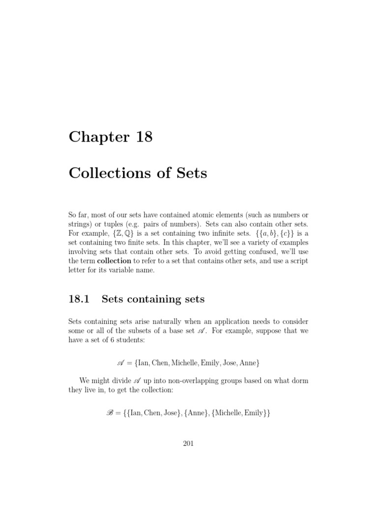 Sets of Sets | PDF | Set (Mathematics) | Function (Mathematics)