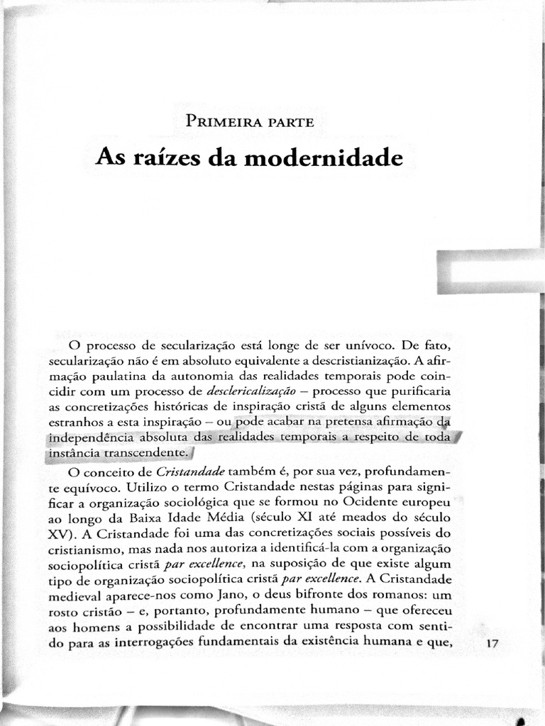 História Das Ideias Contemporâneas - As Raízes Da Modernidade | PDF