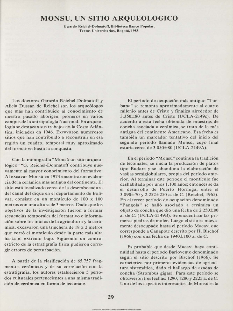 Monsu, Un Sitio Arqueológico | PDF