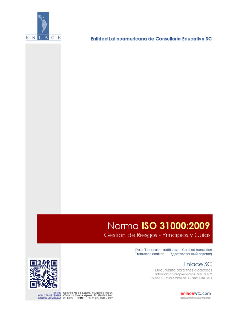 Norma ISO 31000 Gestión de Riesgos | PDF | Planificación | Riesgo