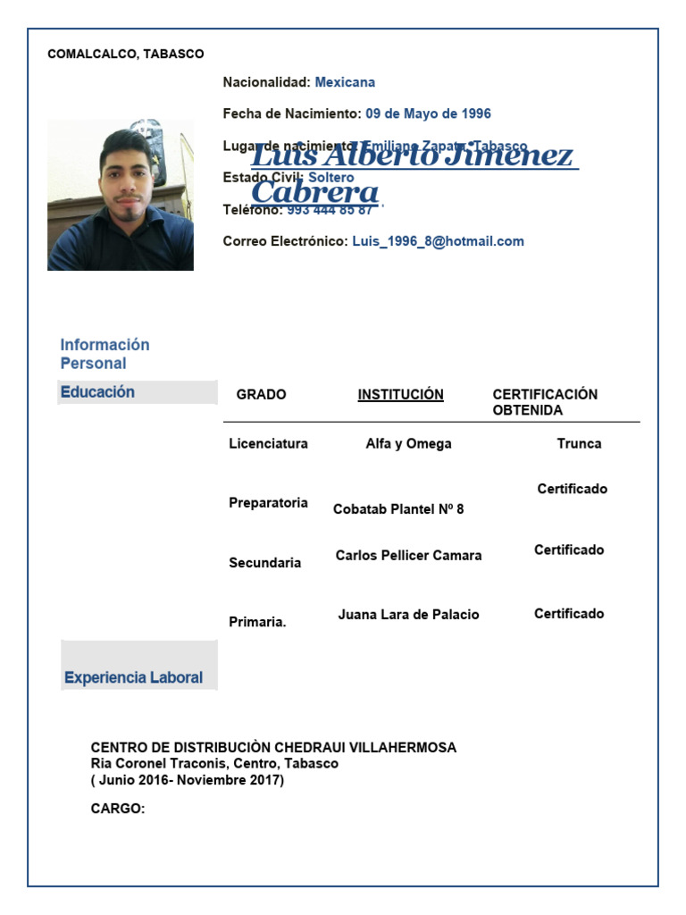 CV - Luis Cabrera | PDF
