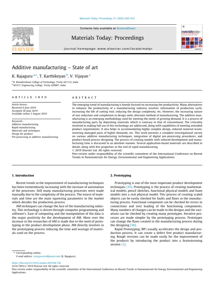 Additive Manufacturing State of Art | PDF | 3 D Printing | Industrial ...