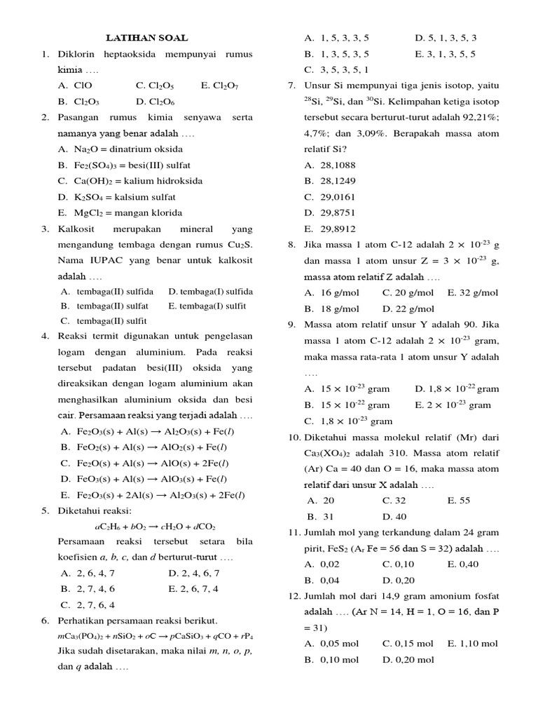 Latihan Soal PSAT | PDF | Sains & Matematika