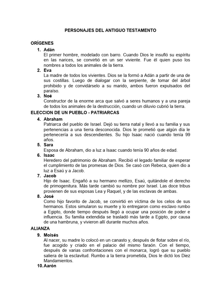Personajes Del Antiguo Testamento | PDF | Jacob | Isaac