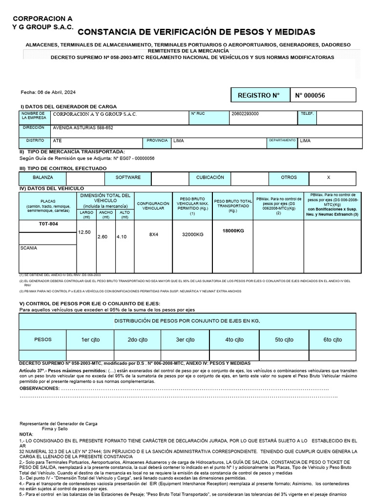 Pesos y Medidas T0T-804 | PDF | Vehículos | Transporte