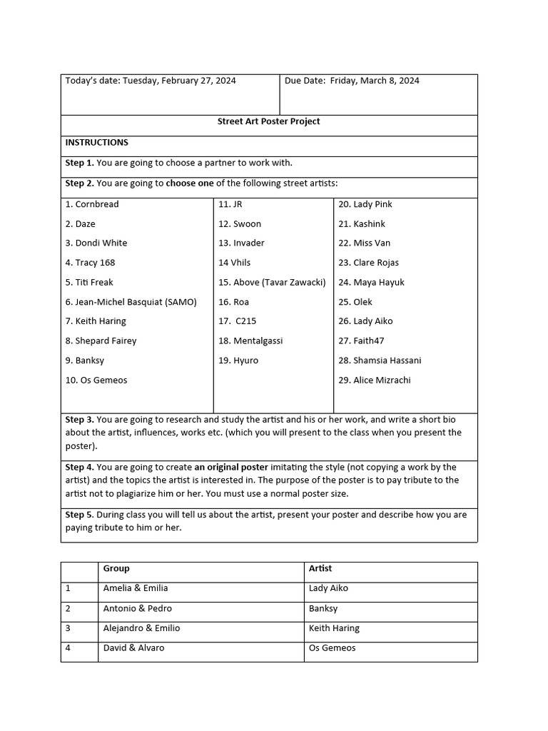 3eme4 Street Art Final Task | PDF | Culture Jamming Techniques ...