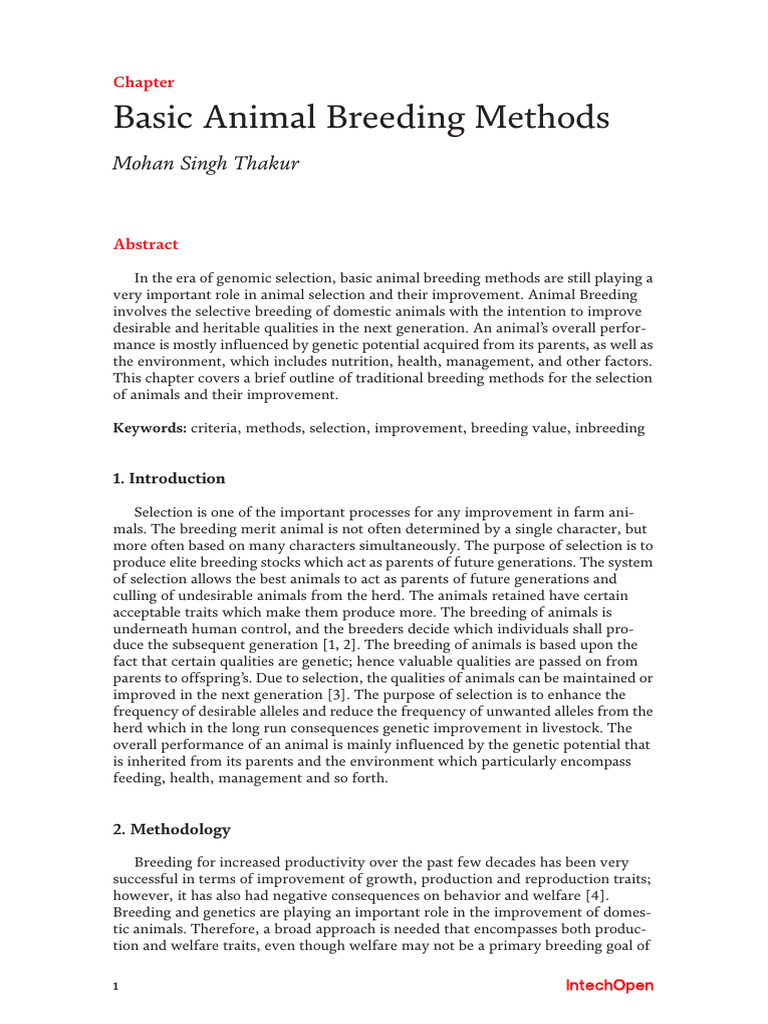 Basic Animal Breeding Methods | PDF | Inbreeding | Zygosity