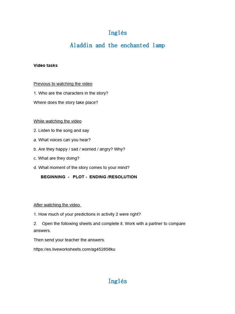 Aladdin Video Lesson: Exploring Distances | PDF | Home & Garden