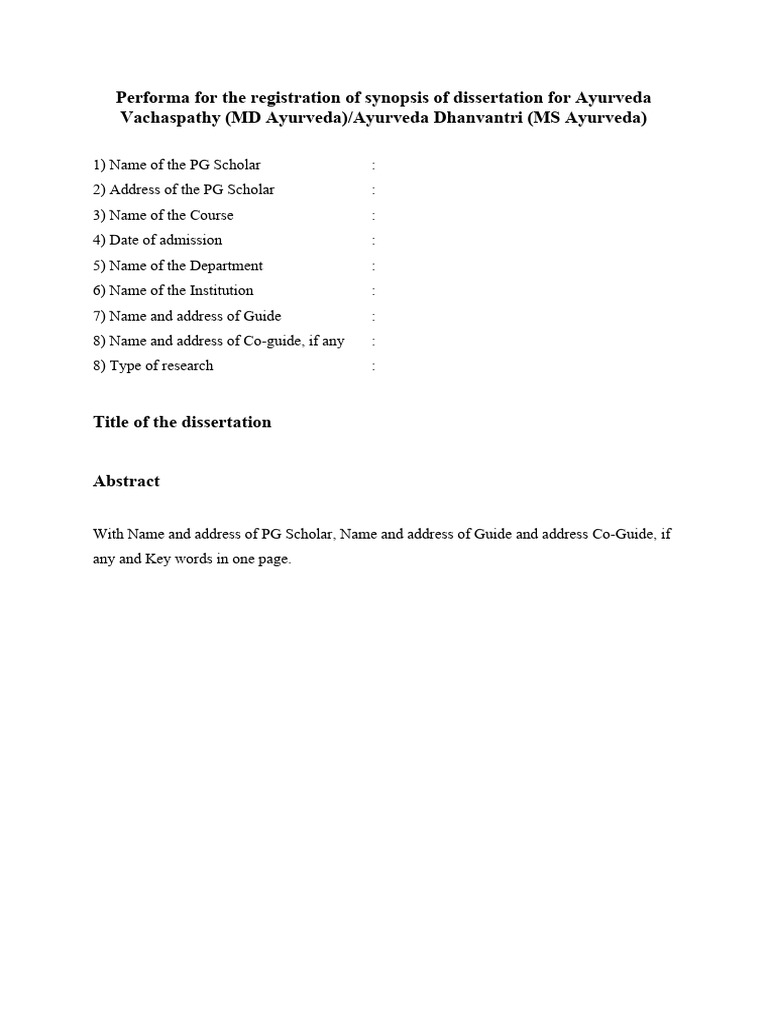 Synopsis Format For Clinical Study | PDF | Methodology | Scientific Method