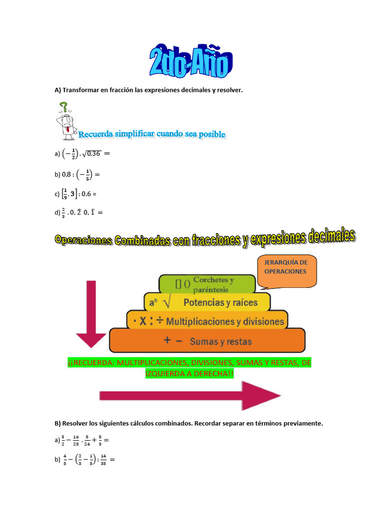 Clase 13 Operaciones Combinadas | PDF | Métodos y materiales de enseñanza