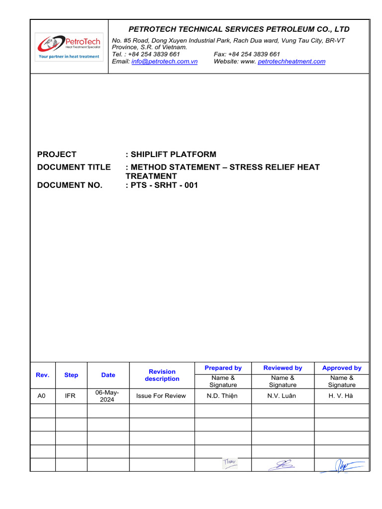 Method Statement - Post Weld Heat Treatment | PDF | Insulator ...