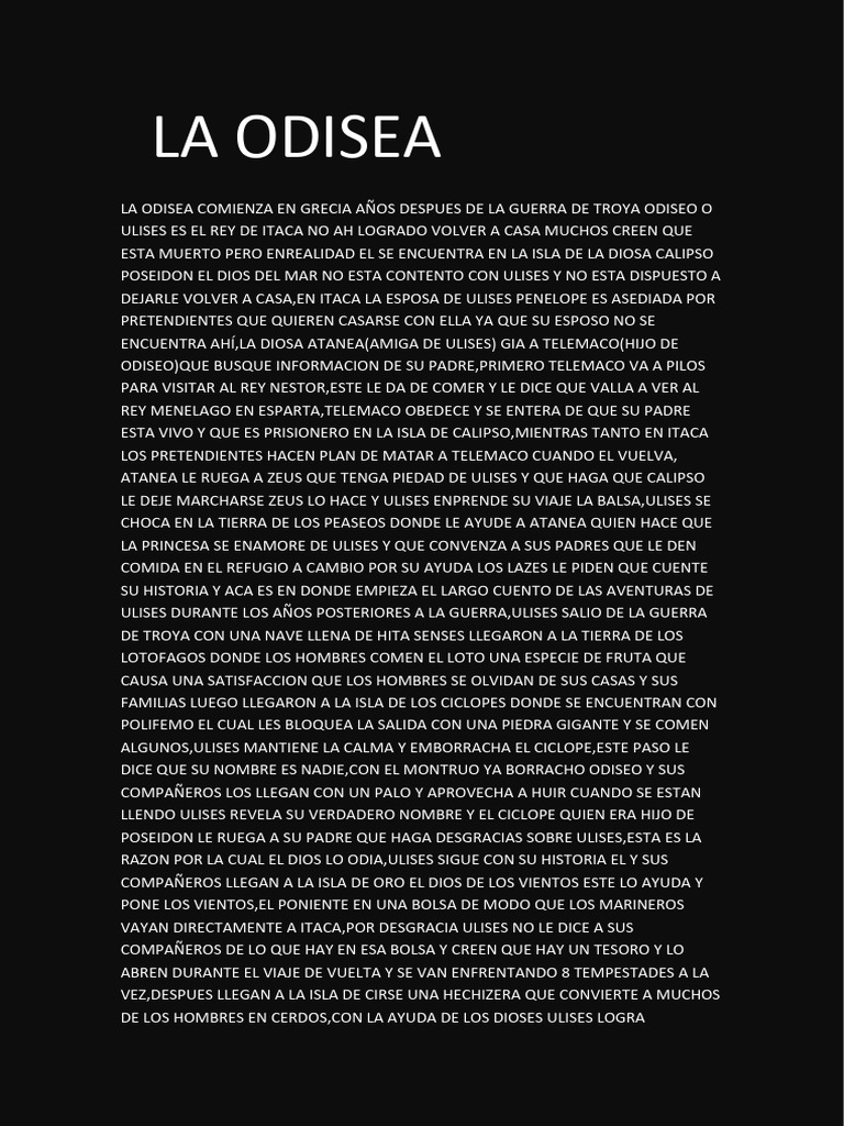 La Odisea | PDF | Odiseo | Odisea