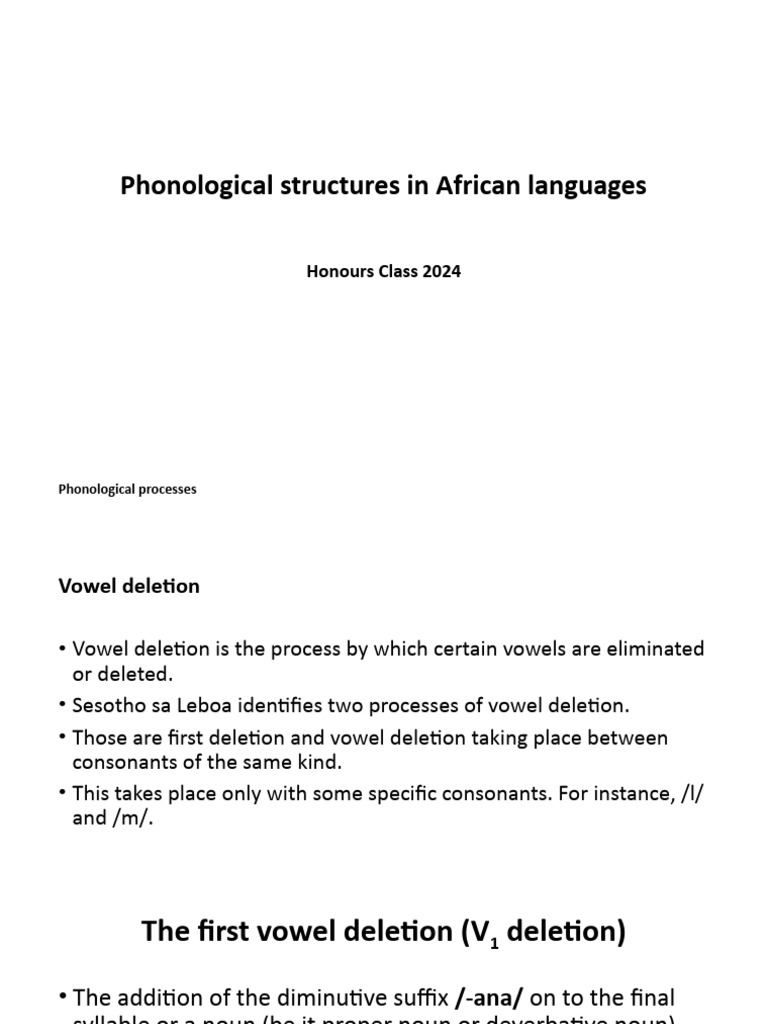 Phonological Structures in African Languages (1) | PDF | Syllable | Vowel