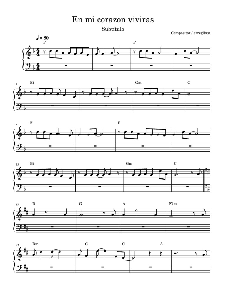 En Mi Corazon Viviras | PDF