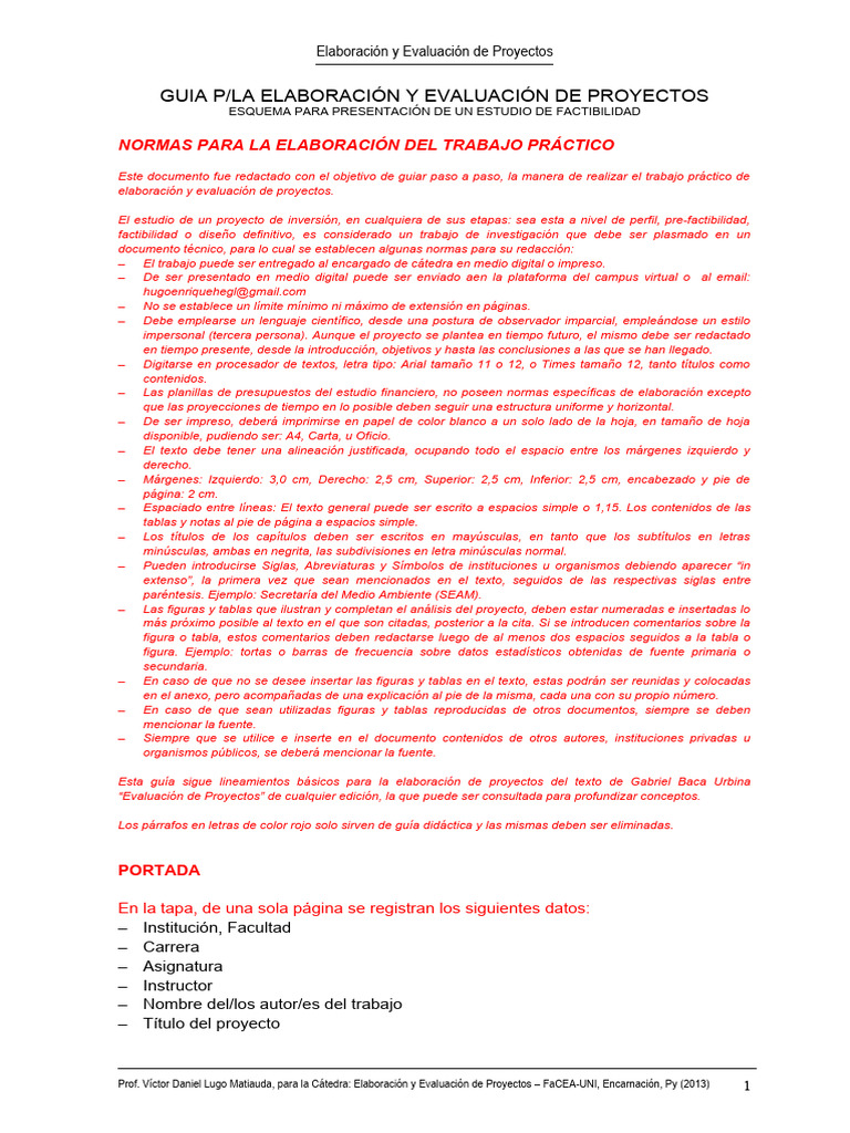 Guia de TP Elaboración de Proyectos | PDF | Presupuesto | Mercado (economía)