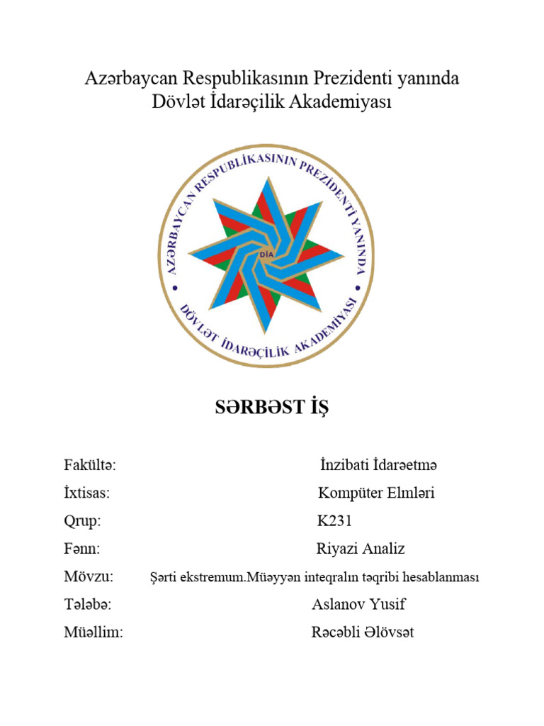 Riyazi Analiz | PDF