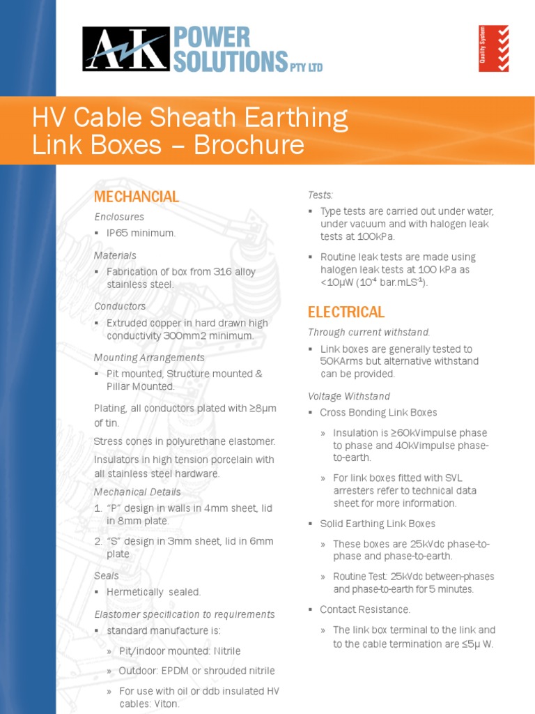 Link Box-1 | PDF | Cable | Insulator (Electricity)