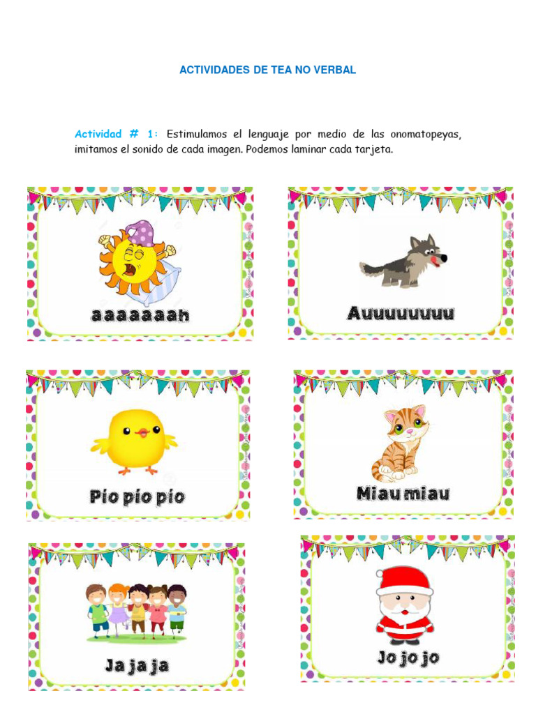 Actividades de Tea No Verbal-. | PDF