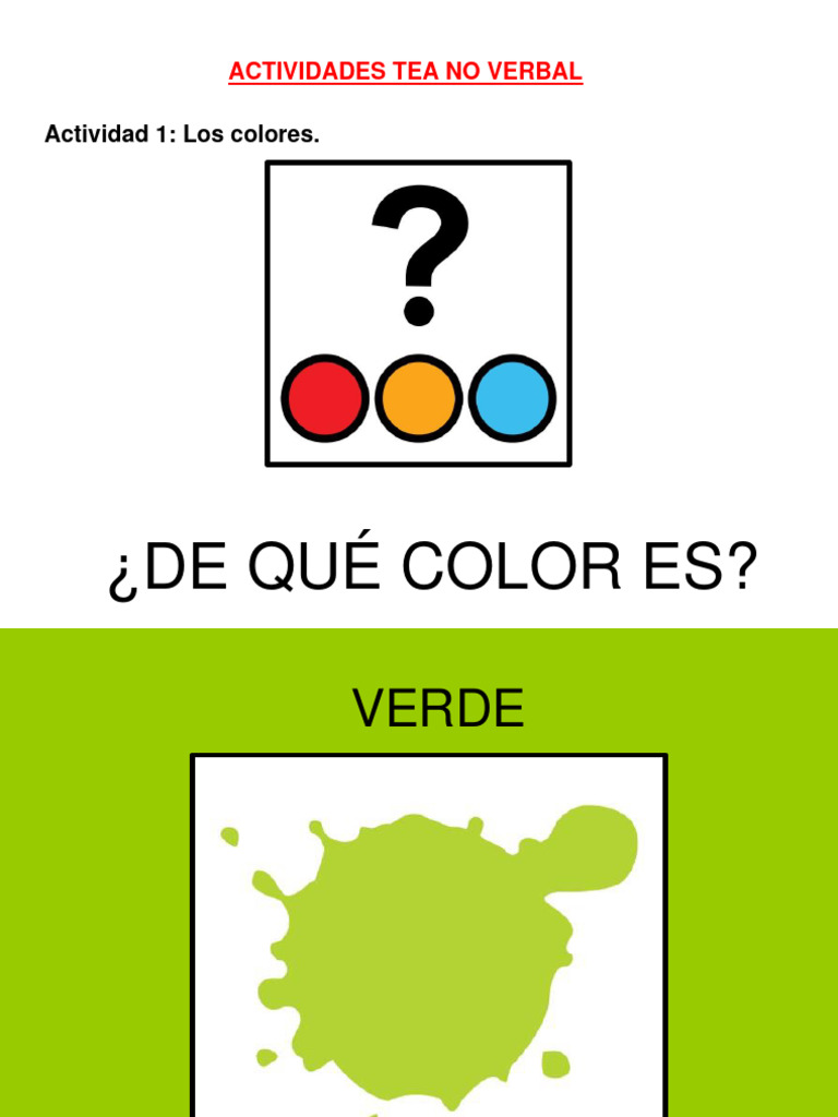 Actividades Tea No Verbal | PDF