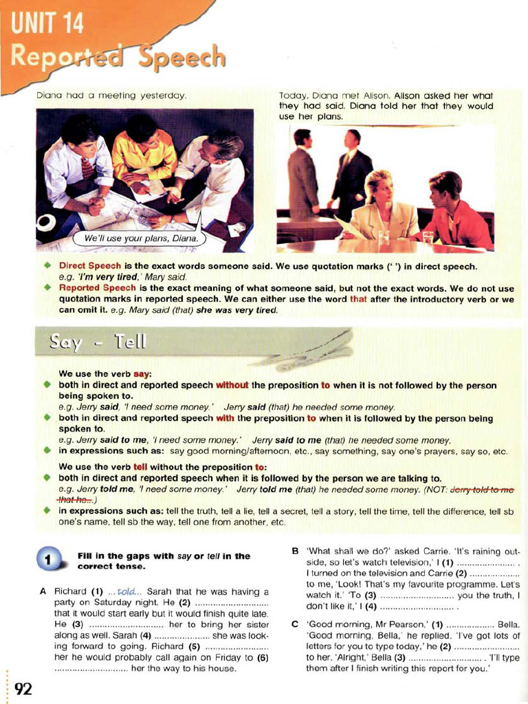 Reported speech (1) | PDF