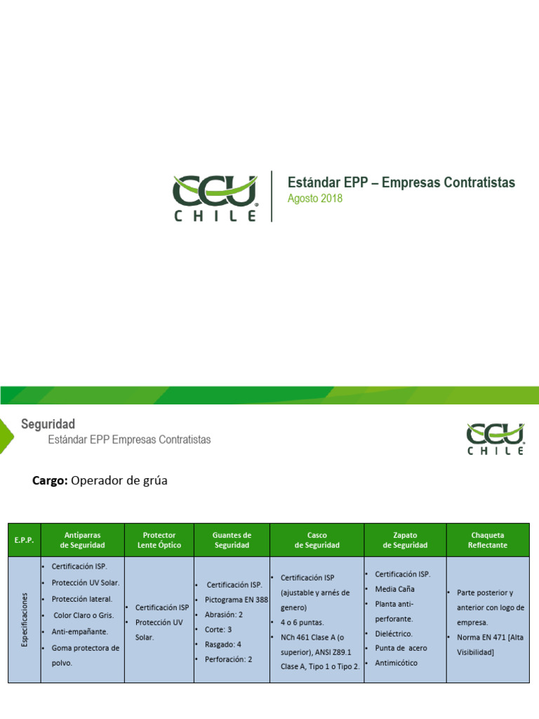 EPP para Contratistas: Guía de Seguridad | PDF