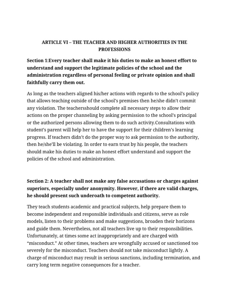 Article Vi | Download Free PDF | Teachers | Justice